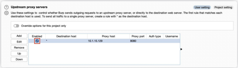 How to setup the Upstream Proxy Servers in BurpSuite - Cyberbay Knowledge Base